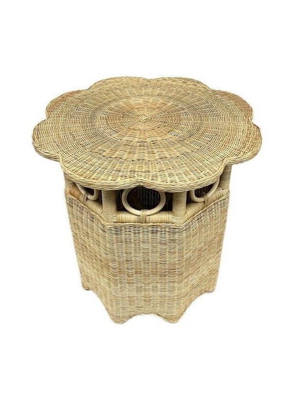 Blooming Wicker Side Table - Cottage Home