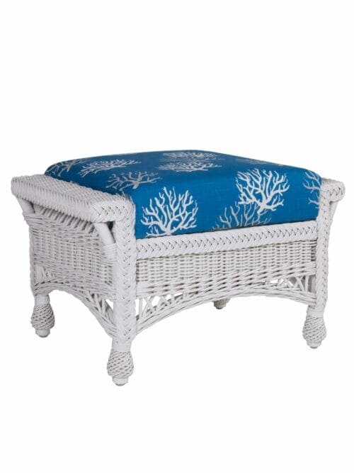 Savannah Wicker Ottoman - Cottage Home